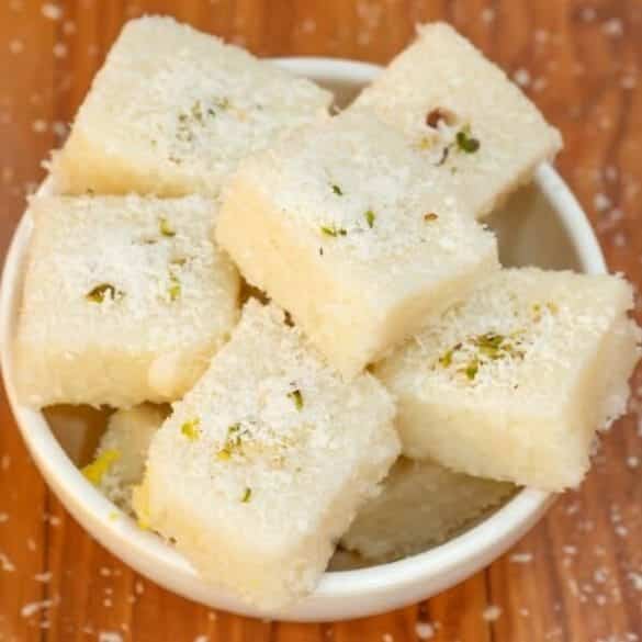 Kobbari Mithai (Dry Coconut Burfi) Recipe - Awesome Cuisine