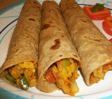 Paneer Chapati Roll Recipe - Awesome Cuisine