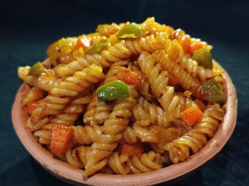 Indian type Vegetable Pasta Recipe - Street Food Spectacle
