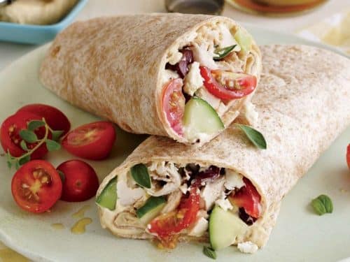 Greek Style Chicken Wraps Recipe - Awesome Cuisine
