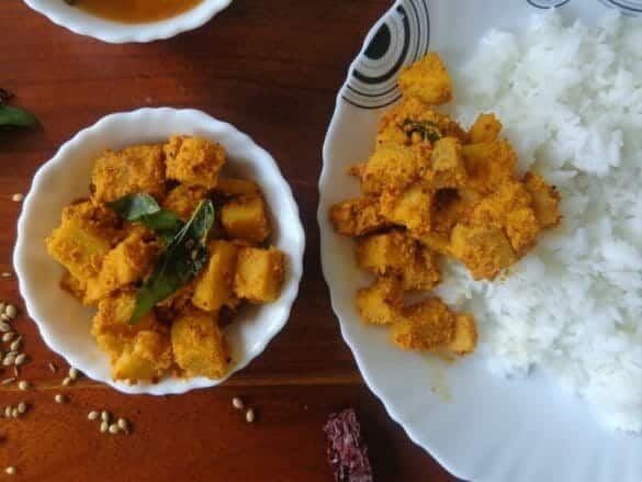 Chena Mezhkkupuratti Recipe - How to Make Kerala style stir fried Yam.